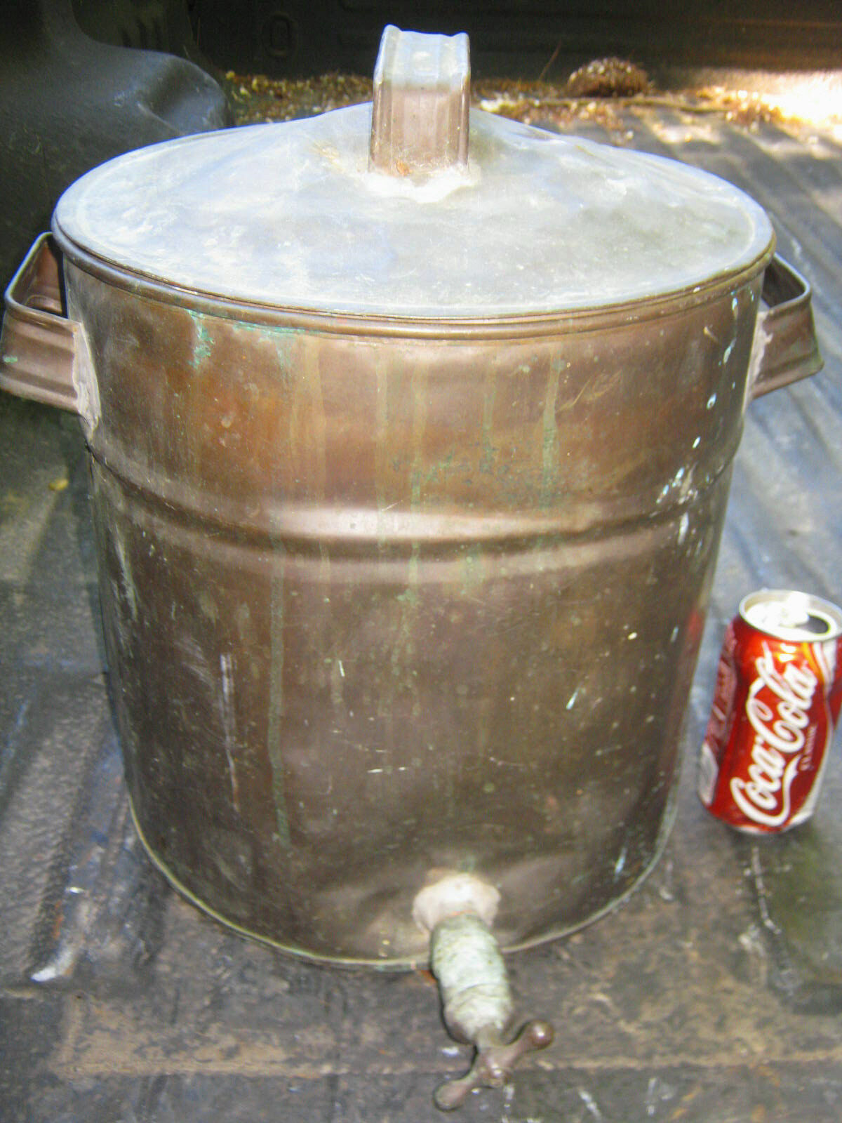 ANTIQUE COUNTRY PRIMITIVE COPPER STILL SPIGOT BOILER POT WHISKY ...