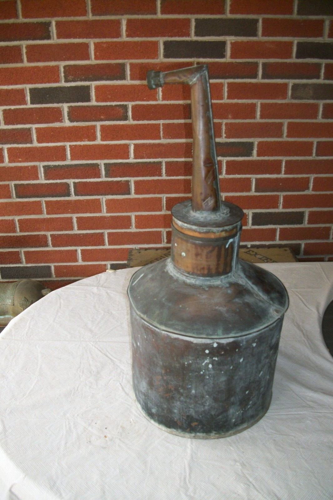 Large Antique Vintage Copper Moonshine Still Pot Boiler - Copper Wine Art