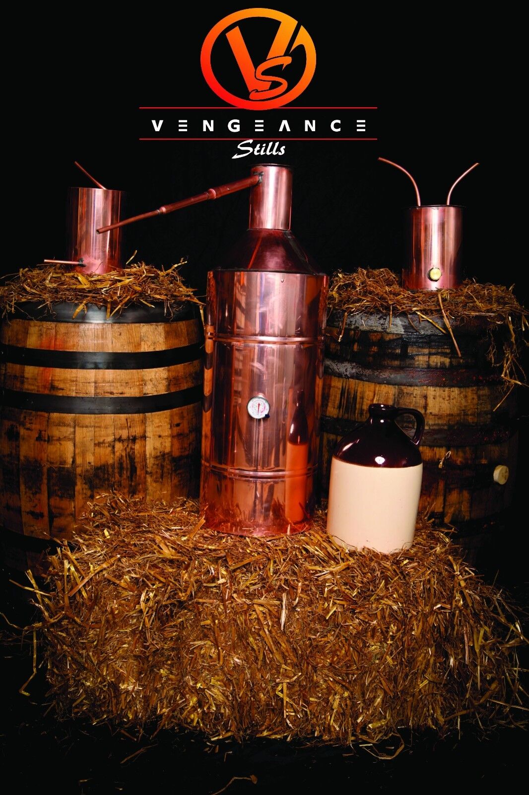 10 Gallon Copper Moonshine Still with Worm and Thumper - Copper Wine Art