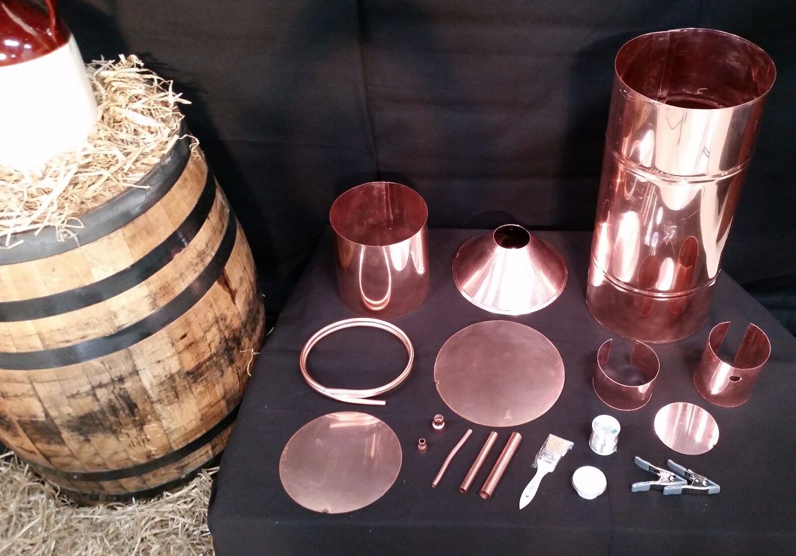 10 Gallon Copper Moonshine Still with WORM (Self Build Kit) - Copper ...