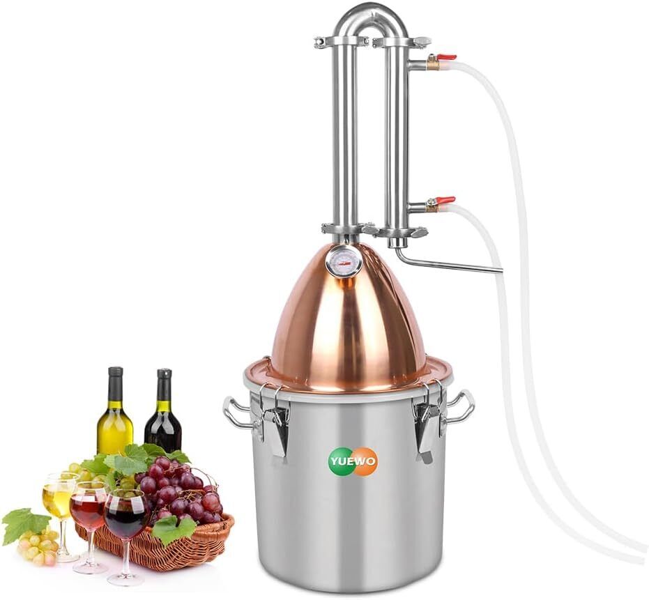 Alcohol Water Distiller Alembic Pot Still Stainless Steel with Copper ...
